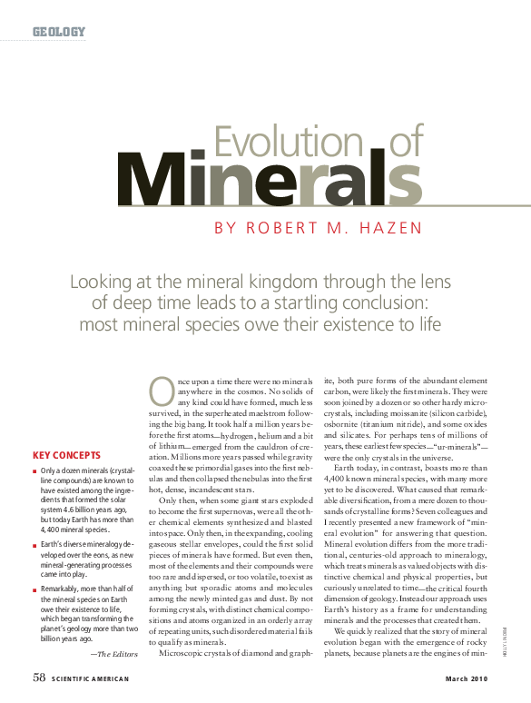 (PDF) Evolution of minerals