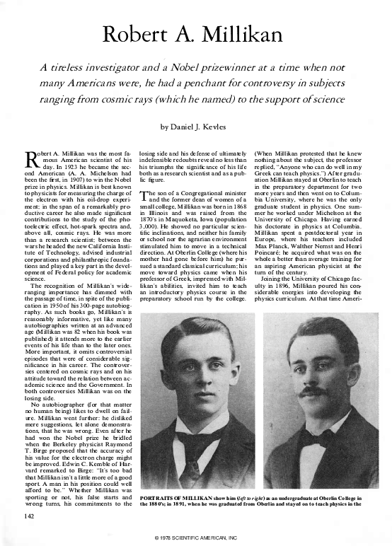 (PDF) Robert A. Millikan
