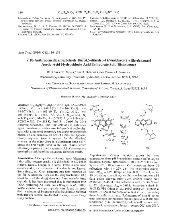 (PDF) 9,10-Anthracenedicarbaldehyde bis[(4,5-dihydro-1H-imidazol-2-yl ...