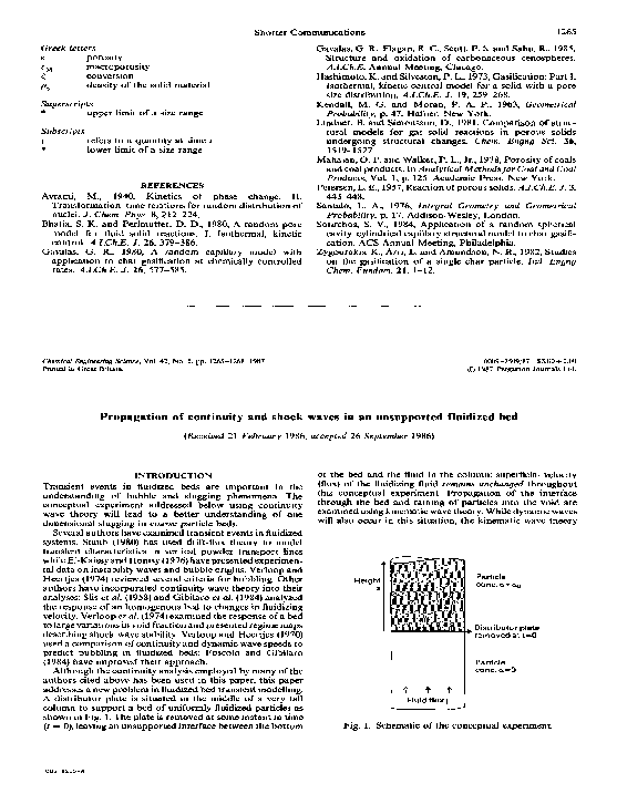 (PDF) Continuity and Shock Wave Propagation in Fluidized Beds