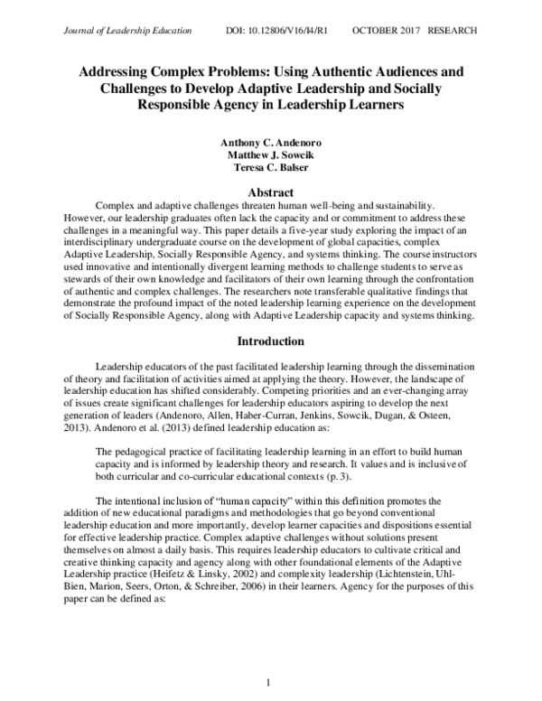 (PDF) Addressing Complex Problems: Using Authentic Audiences and ...