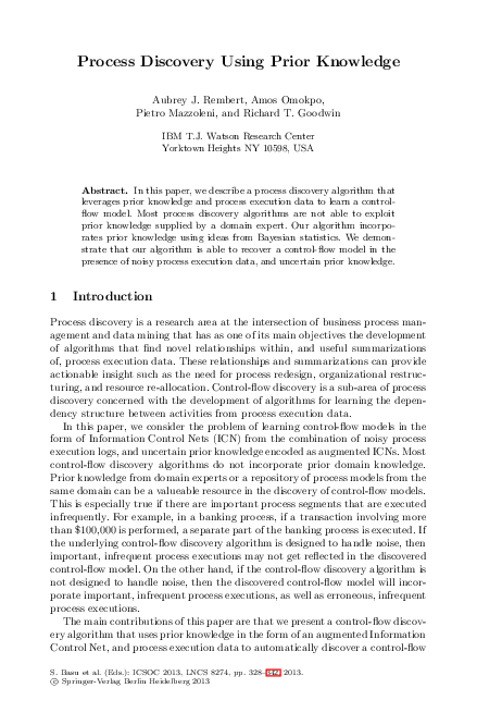 (PDF) Process Discovery Using Prior Knowledge
