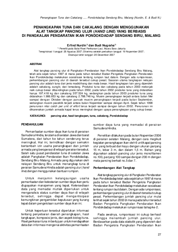(PDF) Penangkapan Tuna Dan Cakalang Dengan Menggunakan Alat Tangkap ...