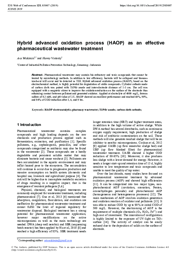 (PDF) Hybrid advanced oxidation process (HAOP) as an effective ...