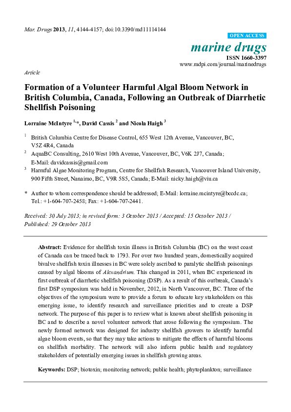(PDF) Formation of a Volunteer Harmful Algal Bloom Network in British ...