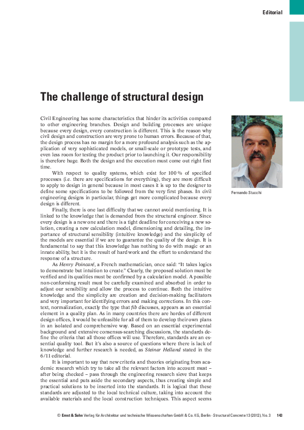 (PDF) The challenge of structural design