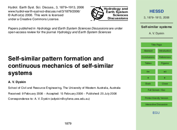 (PDF) Self-similar pattern formation and continuous mechanics of self ...