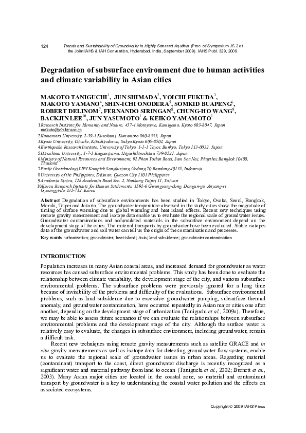 (PDF) Degradation of subsurface environment due to human activities and climate variability in ...