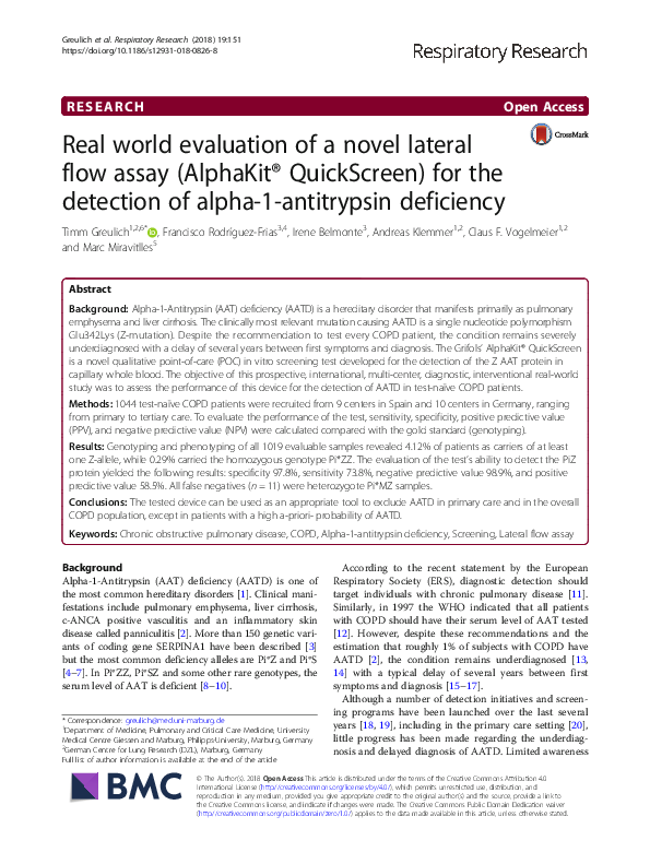 (PDF) Real world evaluation of a novel lateral flow assay (AlphaKit ...