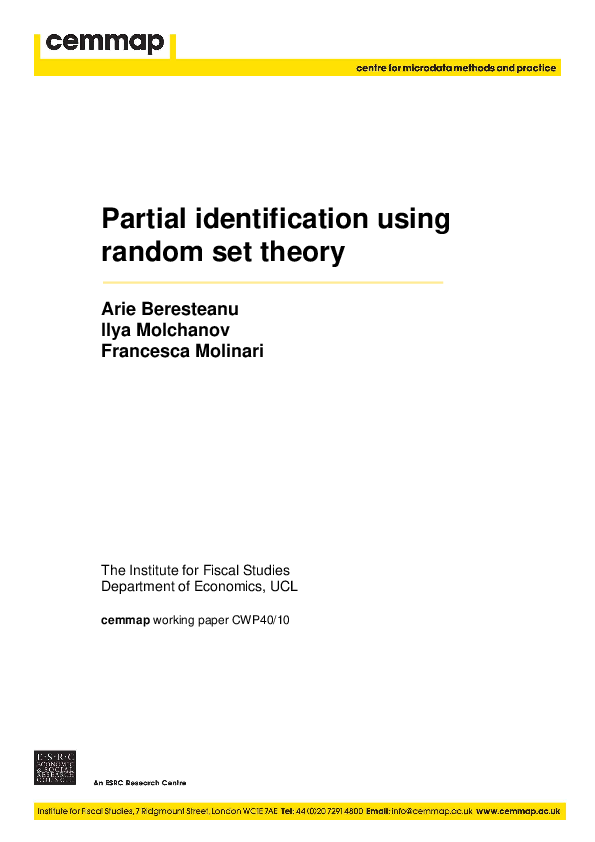 (PDF) Partial identification using random set theory