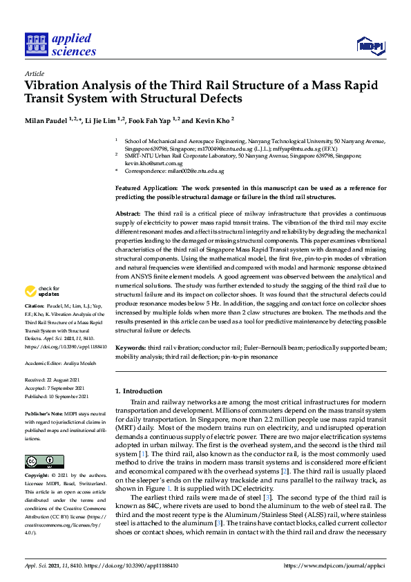 (PDF) Vibration Analysis of the Third Rail Structure of a Mass Rapid ...