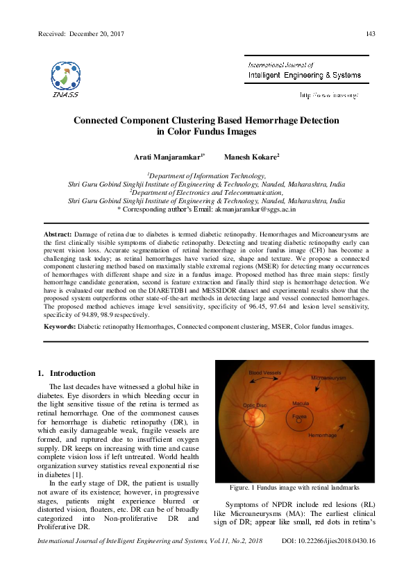 (PDF) Connected Component Clustering Based Hemorrhage Detection in ...