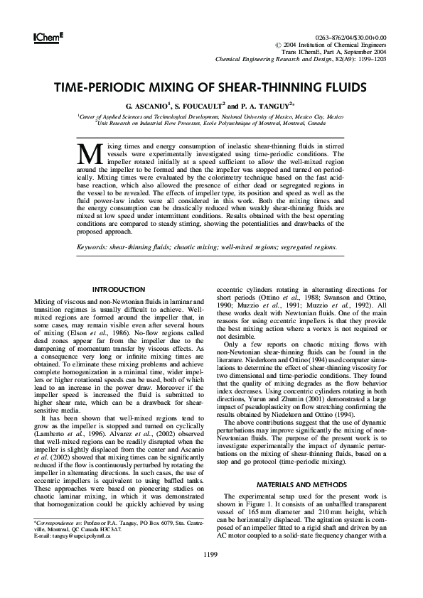 (PDF) Time-Periodic Mixing of Shear-thinning Fluids