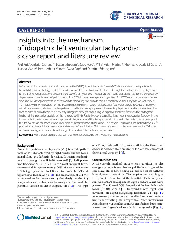 (PDF) Insights into the mechanism of idiopathic left ventricular tachycardia: a case report and ...