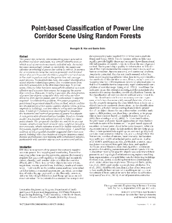 (PDF) Point-based Classification of Power Line Corridor Scene Using ...