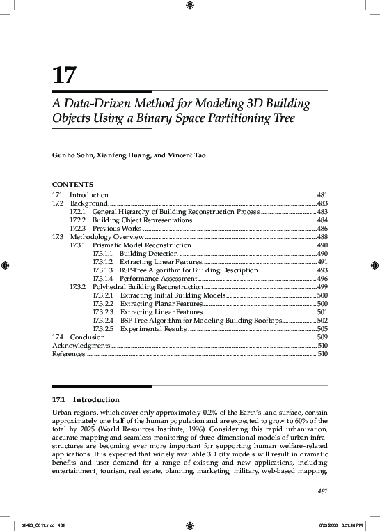 (PDF) A Data-Driven Method for Modeling 3D Building Objects Using a Binary Space Partitioning Tree