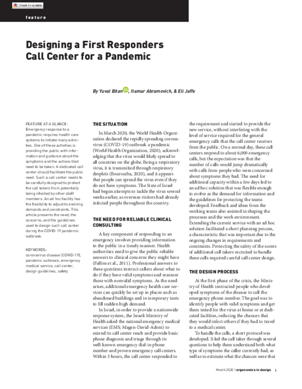 (PDF) Designing a First Responders Call Center for a Pandemic