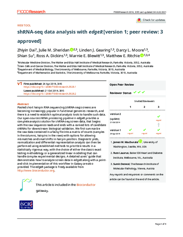 (PDF) shRNA-seq data analysis with edgeR