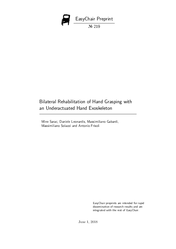 (PDF) Bilateral Rehabilitation of Hand Grasping with an Underactuated ...