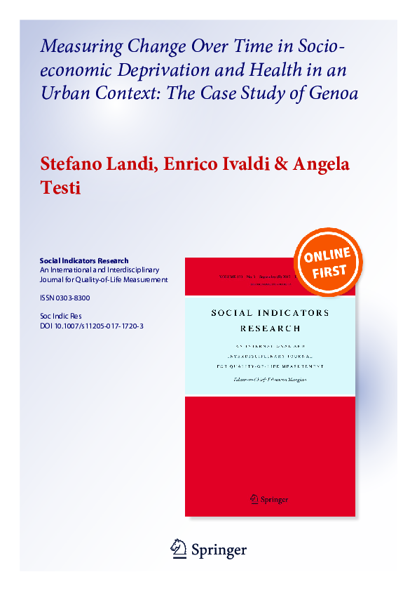 (PDF) Measuring Change Over Time in Socio-economic Deprivation and ...