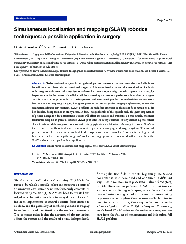 (PDF) Simultaneous localization and mapping (SLAM) robotics techniques: a possible application ...