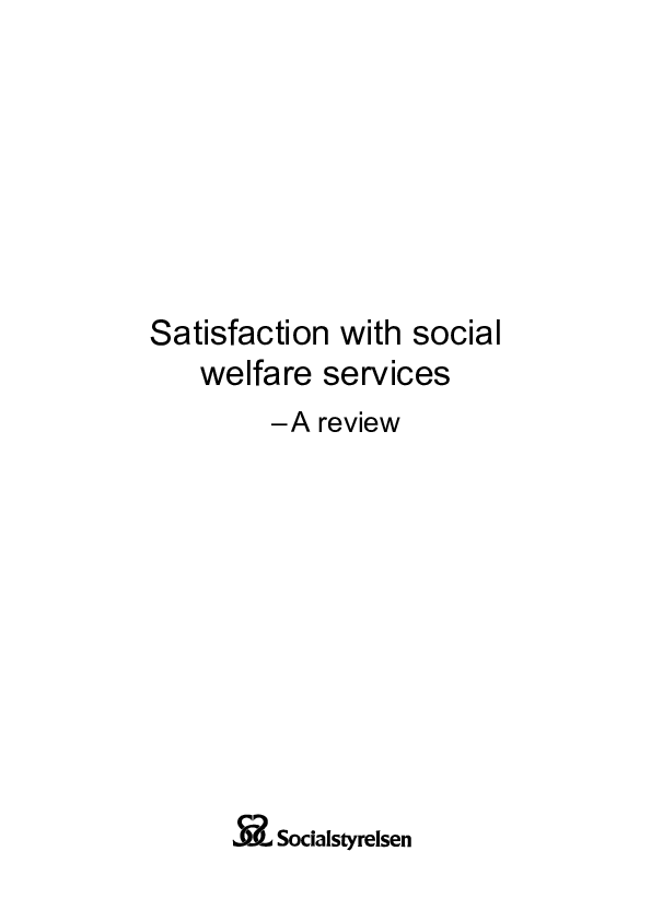 (PDF) Satisfaction with social welfare services – A review