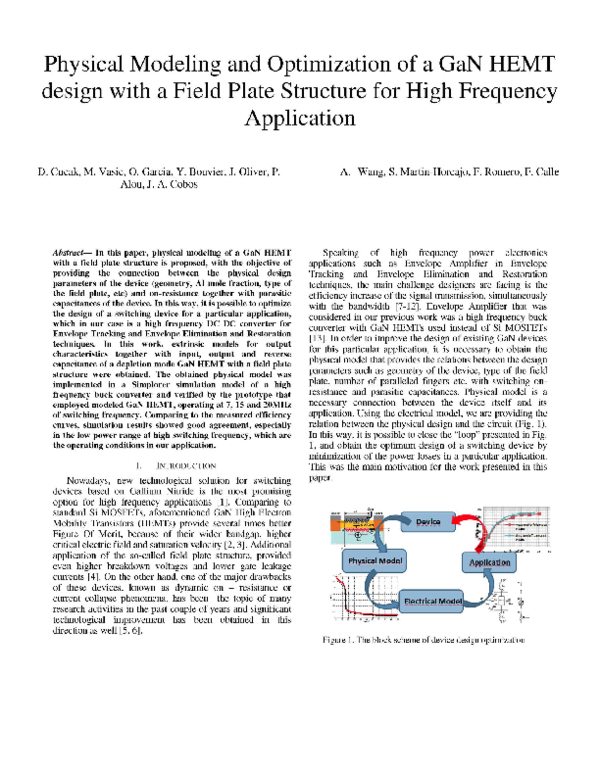 (PDF) Physical modeling and optimization of a GaN HEMT design with a ...