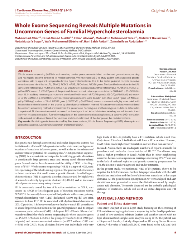 (PDF) Whole-Exomes Sequencing Delineates Gene Variants Profile in a ...