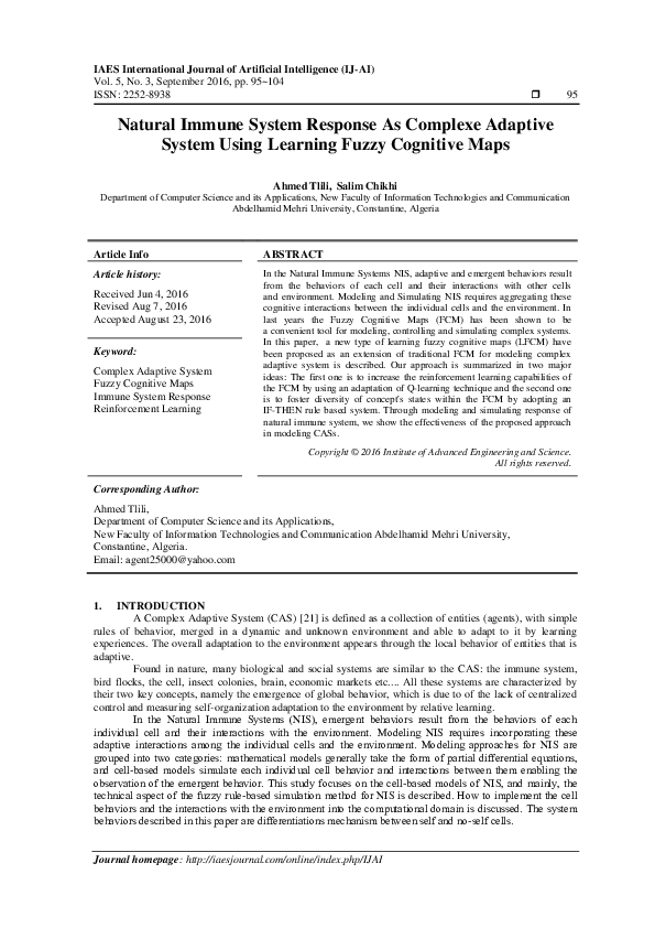 (PDF) Modeling Immune Response with Fuzzy Cognitive Maps
