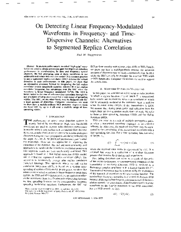 (PDF) On detecting linear frequency-modulated waveforms in frequency- and time-dispersive ...