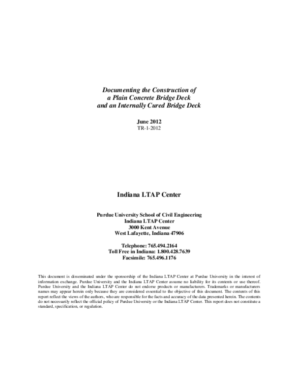 (PDF) Documenting the Construction of a Plain Concrete Bridge Deck and ...