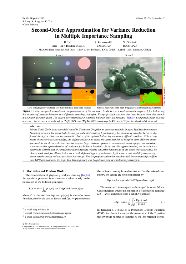 Pdf Second Order Approximation For Variance Reduction In Multiple