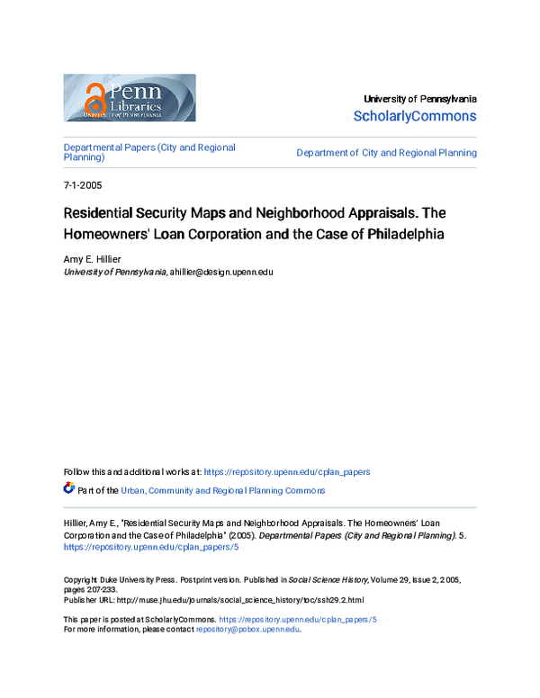 (PDF) Residential Security Maps and Neighborhood Appraisals: The Home ...