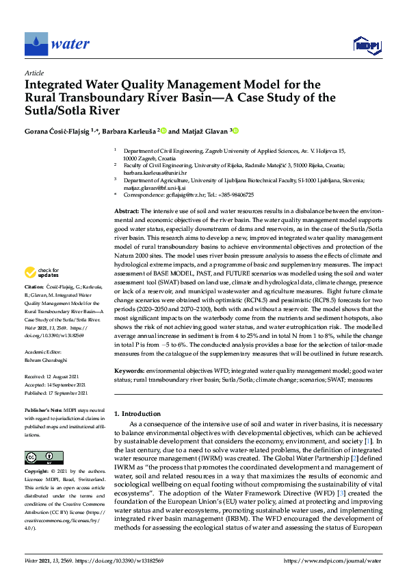 (PDF) Integrated Water Quality Management Model for the Rural ...