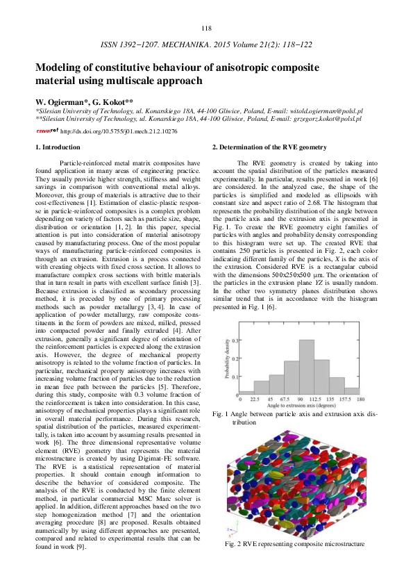 (PDF) Modeling of constitutive behavior of anisotropic composite material using multi-scale approach
