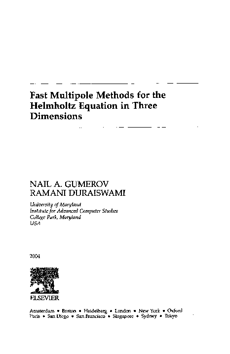 (PDF) Fast multipole methods for the Helmholtz equation in three dimensions