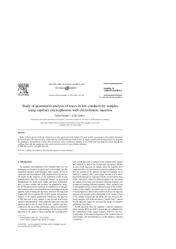 (PDF) Study of quantitative analysis of traces in low-conductivity ...