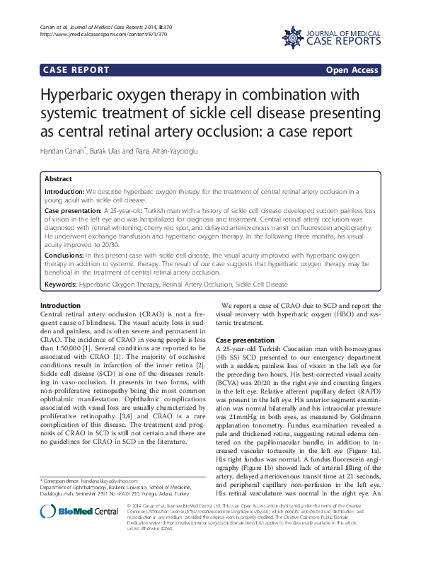 (PDF) Hyperbaric oxygen therapy in combination with systemic treatment ...