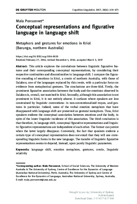 (PDF) Conceptual representations and figurative language in language ...