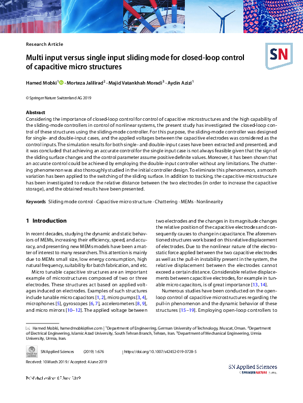(PDF) Multi input versus single input sliding mode for closed-loop control of capacitive micro ...
