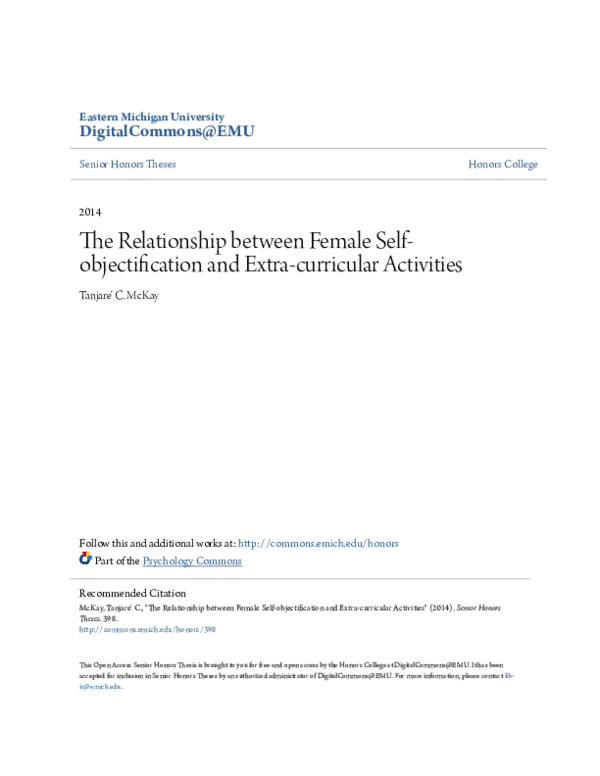 (PDF) The Relationship between Female Self-objectification and Extra ...