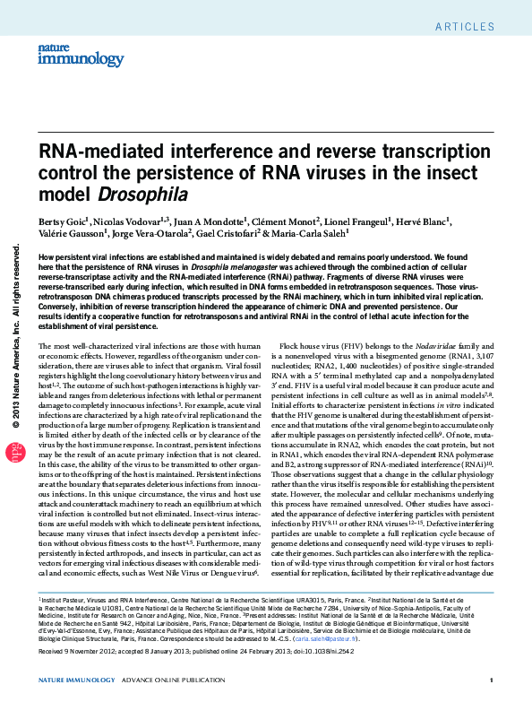 (PDF) RNA-mediated interference and reverse transcription control the ...