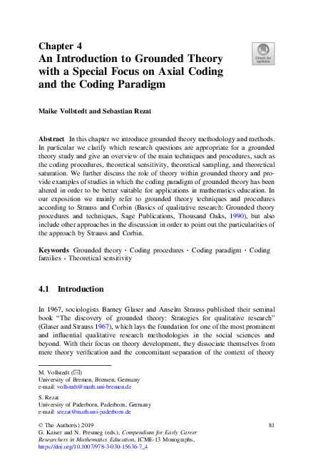 Pdf An Introduction To Grounded Theory With A Special Focus On Axial Coding And The Coding