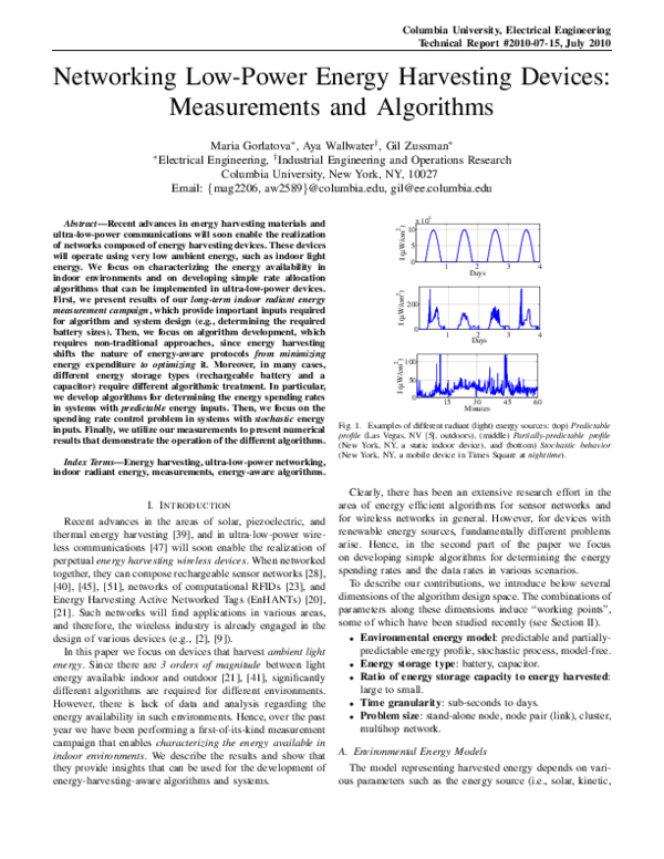 (PDF) Networking Low-Power Energy Harvesting Devices: Measurements and ...