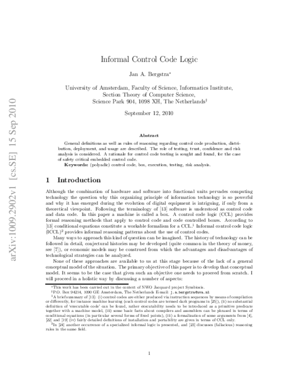 (PDF) Informal Control code logic