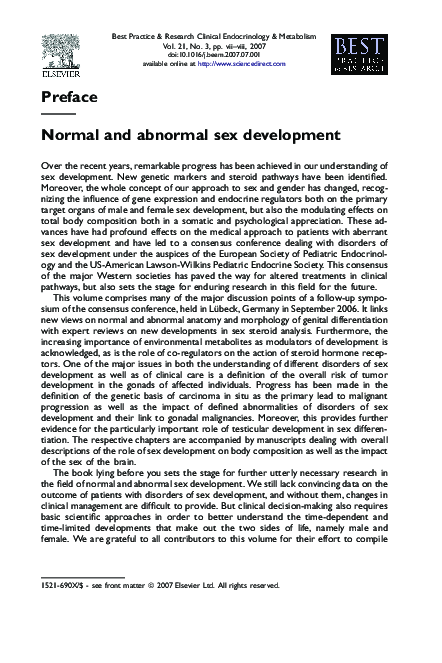 (PDF) Normal and abnormal sex development