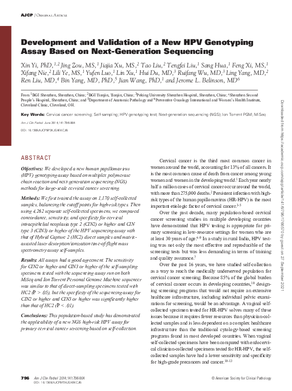 Pdf Development And Validation Of A New Hpv Genotyping Assay Based On