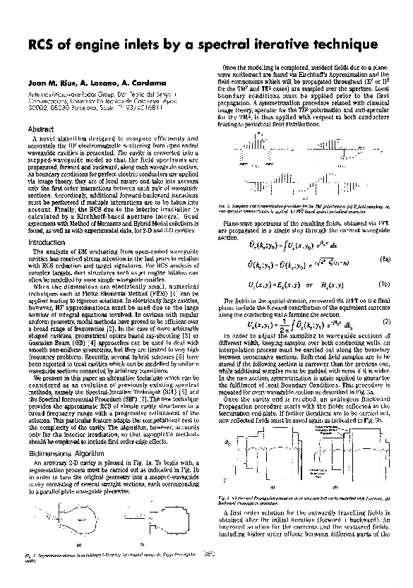 Pdf Rcs Of Engine Inlets By A Spectral Iterative Technique
