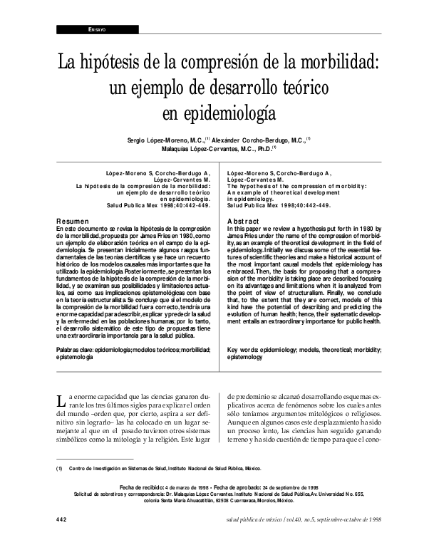 (PDF) [Hypothesis of the compression of morbidity: an example of ...