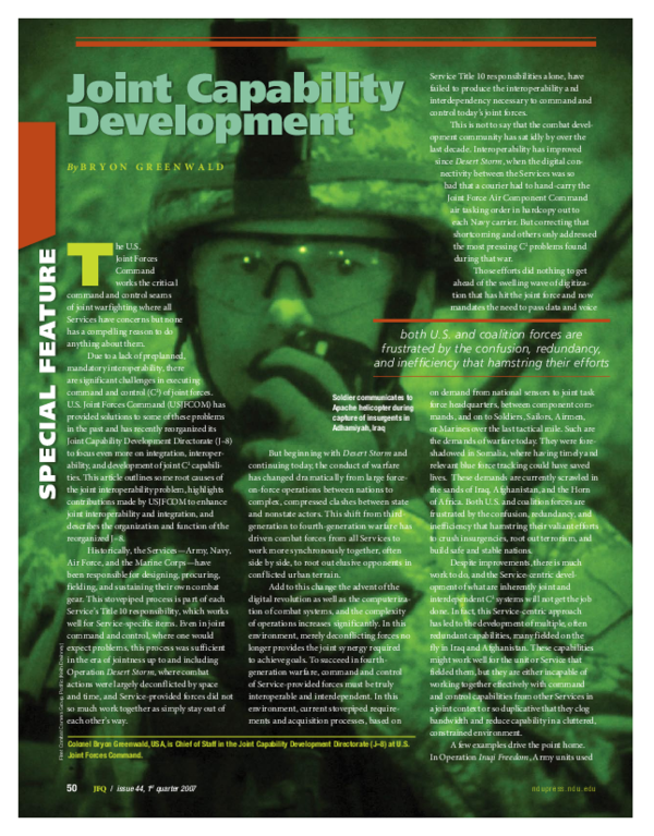 (PDF) Joint Capability Development